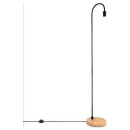Paco Home Stehlampe "WALTER", schwarz, H: 156,2cm, Leuchten, Bogenlampe Industrial LED Wohnzimmer Skandi Minimalistisch Holz Fu&szlig;, Stehlampe