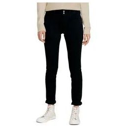Skinny-fit-Jeans Tom Tailor "Alexa Skinny", Damen, Gr. 29, L&auml;nge 32, schwarz, Denim/Jeans, Obermaterial: 42% Baumwolle, 34% Polyester, 22% Viskose, 2% Elasthan, eng normal, Jeans, mit Doppelknopf-Verschluss