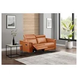 2-Sitzer OTTO HOME "Lund, mit Relaxfunktion und Kopfteilverstellung", braun (cognac), B:160cm H:97cm T:100cm, Kunstleder 100% Polyurethan, Sofas, manuell od. elektrisch (m.USB-C), Echtleder, Kunstleder, Webstoff