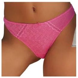 String Vivance, Damen, Gr. 40/42, pink, Microfaser, Obermaterial: 80% Polyamid, 20% Elasthan, figurbetont, Unterhosen String, aus dezent transparenter Spitze