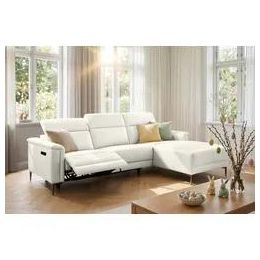 Ecksofa OTTO HOME "LUND, L-Form, 261cm, man. o. elektr. Relaxfunktion (mit USB-A)", beige (creme), B:261cm H:97cm T:179cm, Kunstleder 100% Polyurethan, Sofas, Ecksofa, und Kopfteilverstellung