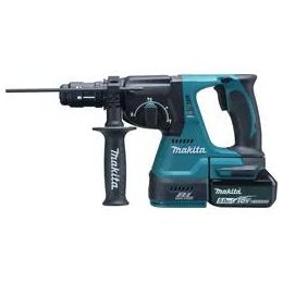 Kombihammer Makita "DHR243RTJ", blau, B:85mm H:213mm L:353mm, Bohrmaschinen, f&uuml;r SDS-PLUS 18 V, 5,0 Ah, inkl. Akku, Ladeger&auml;t und Koffer