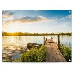 Poster Reinders "Sonnenaufgang", blau (farbe bild(er): blau), B:80cm H:60cm T:0,1cm, Leinwand, Bilder, Poster, Outdoor f&uuml;r Garten oder Balkon