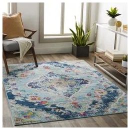 Teppich LIVABLISS "ADEN", blau, B:200cm H:10mm L:275cm, Kunstfaser, Teppiche, Teppich, Vintage Orientteppich, Kurzflor Boho Wohnzimmerteppich, L&auml;ufer
