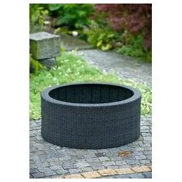 Brunnenumrandung Ubbink "DecoWall Wicker 2", schwarz, B:90cm H:37,5cm T:90cm, Kunststoff, Teichdeko
