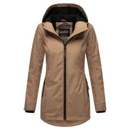 Outdoorjacke Marikoo "Honigbeere", Damen, Gr. M (38), grau (taupe), Obermaterial: 100% Polyester; Futter: 95% Viskose, 5% Elasthan; Wattierung: 100% Polyester; &Auml;rmelfutter: 100% Polyester, Jacken Outdoorjacke, sportliche &Uuml;bergangsjacke mit Kapuze