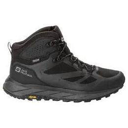 Wanderschuh Jack Wolfskin "TERRAVENTURE TEXAPORE MID M", Herren, Gr. 42,5, schwarz, Synthetik, Textil, Schuhe Wanderschuh, wasserdicht, Trekkingschuh