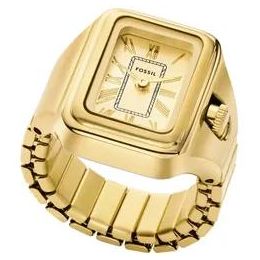 Quarzuhr Fossil "RAQUEL WATCH RING", gold (goldfarben), Armbanduhren, Damen, Quarzuhr, Quarzuhr, Damenuhr, analog, Edelstahl, Flexband, Zugband