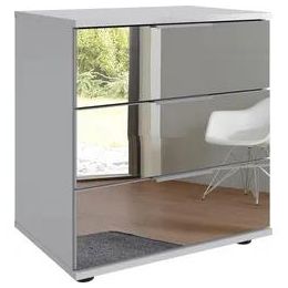 Nachtkommode wimex "Saigon", wei&szlig; (wei&szlig;, spiegel), B:52cm H:58cm T:38cm, Holzwerkstoff, Sideboards, mit 3 Schubladen, wahlweise Glas-oder Spiegelfronten