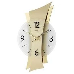 Wanduhr AMS "9397", gold (goldfarben), Wanduhren, B/H/L: 6cm x 46cm x 23cm, Wanduhr, Quarzuhr,Wohnzimmer,Esszimmer,K&uuml;che,Made in Germany,B&uuml;ro,Flur