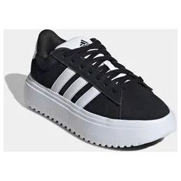 Sneaker Adidas SPORTSWEAR "GRAND COURT PLATFORM", Damen, Gr. 42, schwarz-wei&szlig; (core schwarz, cloud wei&szlig;, core schwarz), Leder, Synthetik, Schuhe Sneaker, Design auf den Spuren des Adidas Superstar