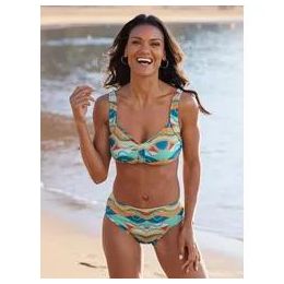 Balconette-Bikini feel good, Damen, Gr. 46, Cup E, bunt (topas, papaya, bedruckt), Elasthan, Polyamid, Bikini-Sets Balconette-Bikini