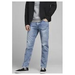 Jack & Jones Loose-fit-Jeans JACK & JONES "JJICHRIS JJORIGINAL SBD 921 SN", Herren, Gr. 36, L&auml;nge 36, blau (blau denim1), Denim/Jeans, Obermaterial: 100% Baumwolle, leichte Abriebeffekte, loose fit lang, Jeans, Baumwolle, loose fit