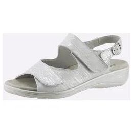 Sandalette Classic Basics, Damen, Gr. 38, silber (silberfarben), Glattleder, Schuhe Sandalette