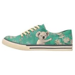 Sneaker DOGO "Classic Schn&uuml;rsneaker A Pair Of Doves Damen Sneaker", Herren, Gr. 40, Normalschaft, gr&uuml;n, grau, Lederimitat, Schuhe Sneaker, Handgefertigt