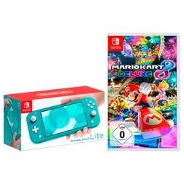 Nintendo SWITCH Konsolen-Set "Switch Lite + Mario Kart 8 Deluxe", blau (t&uuml;rkis), B:20,8cm H:9,11cm T:1,39cm, Spielekonsolen