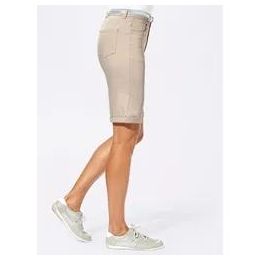 Jeansbermudas Casual Looks, Damen, Gr. 52, Normalgr&ouml;&szlig;en, beige (sand), 98% Baumwolle, 2% Polyester, unifarben, kurz, Jeans