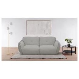 3-Sitzer BETYPE "Be Fluffy moderner Love Seat, XXL Sofa, Mega Sofa", silber (silber grau), B:242cm H:87cm T:120cm, 100% Polyester, Sofas, Softes Sitzgef&uuml;hl, moderne Kedernaht, hochwertiger Bezug