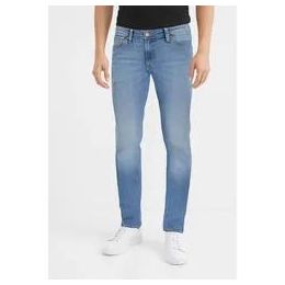 Jack & Jones Skinny-fit-Jeans JACK & JONES "JJILIAM Skinny Jeans mit Used-Waschung f&uuml;r schlanke Silhouette", Herren, Gr. 28, L&auml;nge 30, blau (blau denim), Denim/Jeans, Obermaterial: 57% Baumwolle, 22% Polyester, 20% Viskose, 1% Elasthan, Abriebeffekte, skinny fit lang, Jeans, Abriebeffekte, modisch, skinny fit, Baumwollmischung