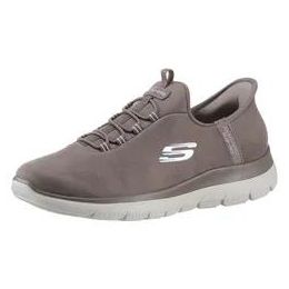 Slip-On Sneaker Skechers "SUMMITS", Damen, Gr. 41, braun, Textil, meliert, Schuhe Sneaker, Slipper, Freizeitschuh, Halbschuh in veganer Verarbeitung