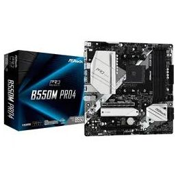 Asrock Mainboard "B550M Pro4", schwarz (schwarz, wei&szlig;), B:24,4cm T:24,4cm, Mainboards