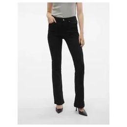 V&eacute;ro Moda Bootcut-Jeans VERO MODA "VMFLASH MR FLARED JEANS LI140 GA NOOS", Damen, Gr. XS (34), L&auml;nge 34, schwarz, Denim/Jeans, Obermaterial: 57% Modal, 39% Polyester, 2% Elasthan, 2% Viskose, unifarben, ausgestellt lang, Jeans, Baumwollmischung mit Stretch, regular waist, bootcut fit