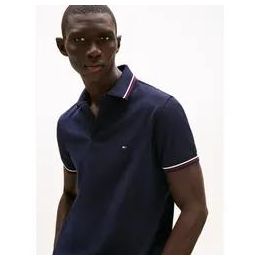 Poloshirt Tommy Hilfiger "TIPPED SLIM FIT POLO", Herren, Gr. L, blau (desert sky), Jersey, Obermaterial: 96% Baumwolle, 4% Elasthan, slim fit, Shirts, mit Kontrast-Details