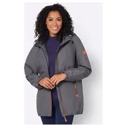 Langjacke Casual Looks, Damen, Gr. 52, grau (anthrazit), 100% Polyester, unifarben, Jacken Langjacke