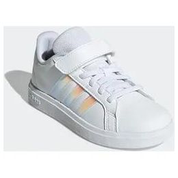 Klettschuh Adidas SPORTSWEAR "GRAND COURT 2.0 KIDS", M&auml;dchen, Gr. 31, wei&szlig; (cloud wei&szlig;, iridescent, ftwr wei&szlig;), Synthetik, Textil, Schuhe Klettschuh, mit Klettverschluss, f&uuml;r Kinder & Jugendliche
