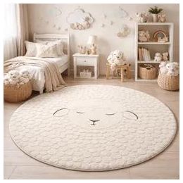 Teppich the carpet "Elisa Kids", beige (creme), H:12mm &Oslash;:160cm, Polypropylen, Teppiche, Teppich, Kids Kinderzimmer Teppich strapazierf&auml;hig und pflegleicht
