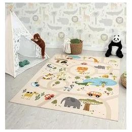 Teppich the carpet "Happy Life", beige, B:200cm H:4mm L:290cm, Polyester, Teppiche, Teppich, Life Kinderzimmer Teppich Spielteppich pflegeleicht
