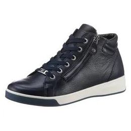 Schn&uuml;rboots Ara "ROM", Damen, Gr. 3 (35,5), blau (dunkelblau), Glattleder, Schuhe Schn&uuml;rboots, Keilabsatz, High Top-Sneaker, Freizeitschuh in Schuhweite G = weit