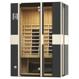 Infrarotkabine Weka "Infrarotkabine MILA 2", beige (natur), ohne Ofen, externe Steuerung, (ohne Ofen), Saunen, sportlichesDesign, farblich abgesetzt, 3 Fensterelemente