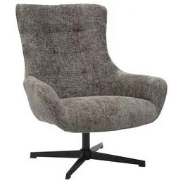 Drehsessel Salesfever "Komfortabler Drehsessel zum Entspannen", grau (dunkelgrau, schwarz), B:81cm H:103cm T:85cm, Chenillestoff (100% Polyester), Metall, Sessel, Drehsessel, Sitzfl&auml;che mit Taschenfederkern