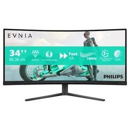 Philips Curved-Gaming-Monitor "34M2C3500L", Energieeffizienz: F (A-G), grau (dunkelgrau), Monitore