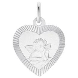 Kettenanh&auml;nger Amor "Angelheart Herz mit Schutzengel", silber (silberfarben), Schmuckanh&auml;nger, Damen, Silber 925 (Sterlingsilber), 1,15 g, Kettenanh&auml;nger, mit fester Gravur "Gott sch&uuml;tze Dich"
