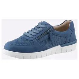 Sneaker Caprice, Damen, Gr. 40, blau (mittelblau), Veloursleder, Schuhe Sneaker