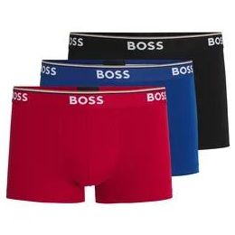 Trunk BOSS "TRUNK 3 PACK", Herren, Gr. S (48), 3 Stk., bunt, Jersey, Obermaterial: 95% Baumwolle, 5% Elasthan, k&ouml;rpernah, Unterhosen, BOSS Schriftzug auf dem Bund
