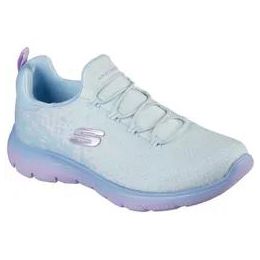 Slip-On Sneaker Skechers "SUMMITS", Damen, Gr. 40, bunt (hellblau, violett), Mesh, Textil, kontrastfarbene Details, Schuhe Sneaker, Trainingsschuh, Sneaker, Slipper, Halbschuh mit Bungee-Verschluss, Topseller