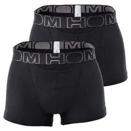 Boxershorts HOM "Boxershort HOM Boxerlines 2 2er Pack", Herren, Gr. L, schwarz, Obermaterial: 95% Baumwolle CO. 5% Elasthan EL., Unterhosen