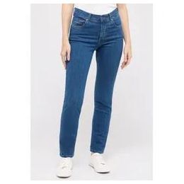 Straight-Jeans Angels "CICI", Damen, Gr. 46, L&auml;nge 28, blau (mid blau), Denim/Jeans, Obermaterial: 92% Baumwolle, 6% Polyester, 2% Elasthan, slim fit, Jeans Straight-Jeans, Straight-Schnitt, Slim fit Passform, aus Baumwollmischung