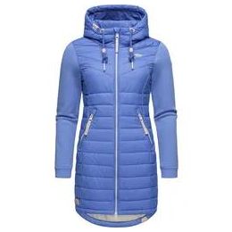 Steppmantel Ragwear "Lucinda Long II", Damen, Gr. S (36), blau, Obermaterial: 100% Polyester. Obermaterial &Auml;rmel: 100% Baumwolle. Innenmaterial: 100% Polyester. Futter: 100% Polyester. Wattierung: 100% Polyester, figurumspielend Po-bedeckend, &Auml;rmel ohne &Auml;rmelschlitz normaler Saum, M&auml;ntel Steppmantel, Mantel aus modernem Materialmix mit Kapuze