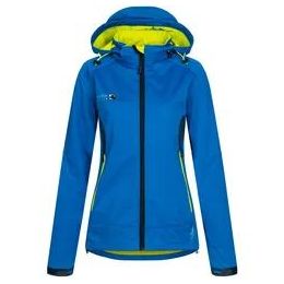 Softshelljacke DEPROC ACTIVE "Downton Peak WOMEN", Damen, Gr. 52 (XXL), blau, 96% Polyester; 4% Elasthan, mit verstellbarem Klettverschluss, Jacken Softshelljacke, auch in Gro&szlig;en Gr&ouml;&szlig;en erh&auml;ltlich