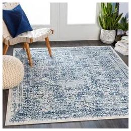 Teppich LIVABLISS "OTTAWA", blau, B:160cm H:11mm L:215cm, Kunstfaser, Teppiche, Teppich, Orient-Optik, Vintage Design, Boho Stil, Kurzflor, Wohnzimmer