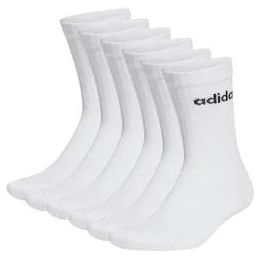 Kurzsocken Adidas ORIGINALS "Socken Linear Crew Cushioned 6er Pack", Herren, Gr. 43-45, wei&szlig;, Obermaterial: 75% Baumwolle CO. 22% Polyester PES. 2% Elasthan EL. 1% Nylon NY., Socken