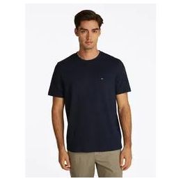 T-Shirt Tommy Hilfiger "ESSENTIAL REGULAR FIT SOLID mit Stickerei", Herren, Gr. L, blau (desert sky), Single Jersey, Obermaterial: 100% Baumwolle, unifarben, Basic, Rundhals, Shirts T-Shirt, unifarben, casual, Baumwolle, Rundhals