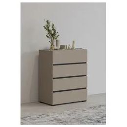 Kommode OTTO HOME "Cross,Breite 60 cm, moderne grifflose Sideboard,4 Schubk&auml;sten", braun, B:60cm H:78,5cm T:40cm, Sideboards, Kommode, Schubladenschrank mit viel Stauraum, Flur Highboard