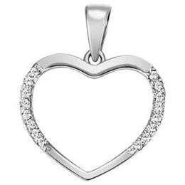 Kettenanh&auml;nger Firetti "Schmuck Geschenk Silber 925 Halsschmuck Anh&auml;nger Herz "LIEBE", silber (silberfarben, kristallwei&szlig;, kristallwei&szlig;), Schmuckanh&auml;nger, Damen, Silber 925 (Sterlingsilber), 1,1 g, Kettenanh&auml;nger, mit Zirkonia (synth.)