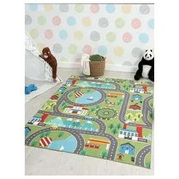 Teppich the carpet "Happy Life", gr&uuml;n, B:160cm H:4mm L:220cm, Polyester, Teppiche, Teppich, Life Kinderzimmer Teppich Spielteppich pflegeleicht