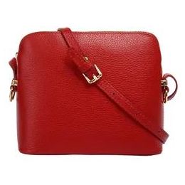 Umh&auml;ngetasche CLUTY, Damen, Gr. B/H/T: 20cm x 18cm x 4cm onesize, rot, Leder, unifarben, Taschen Umh&auml;ngetasche, echt Leder, Made in Italy
